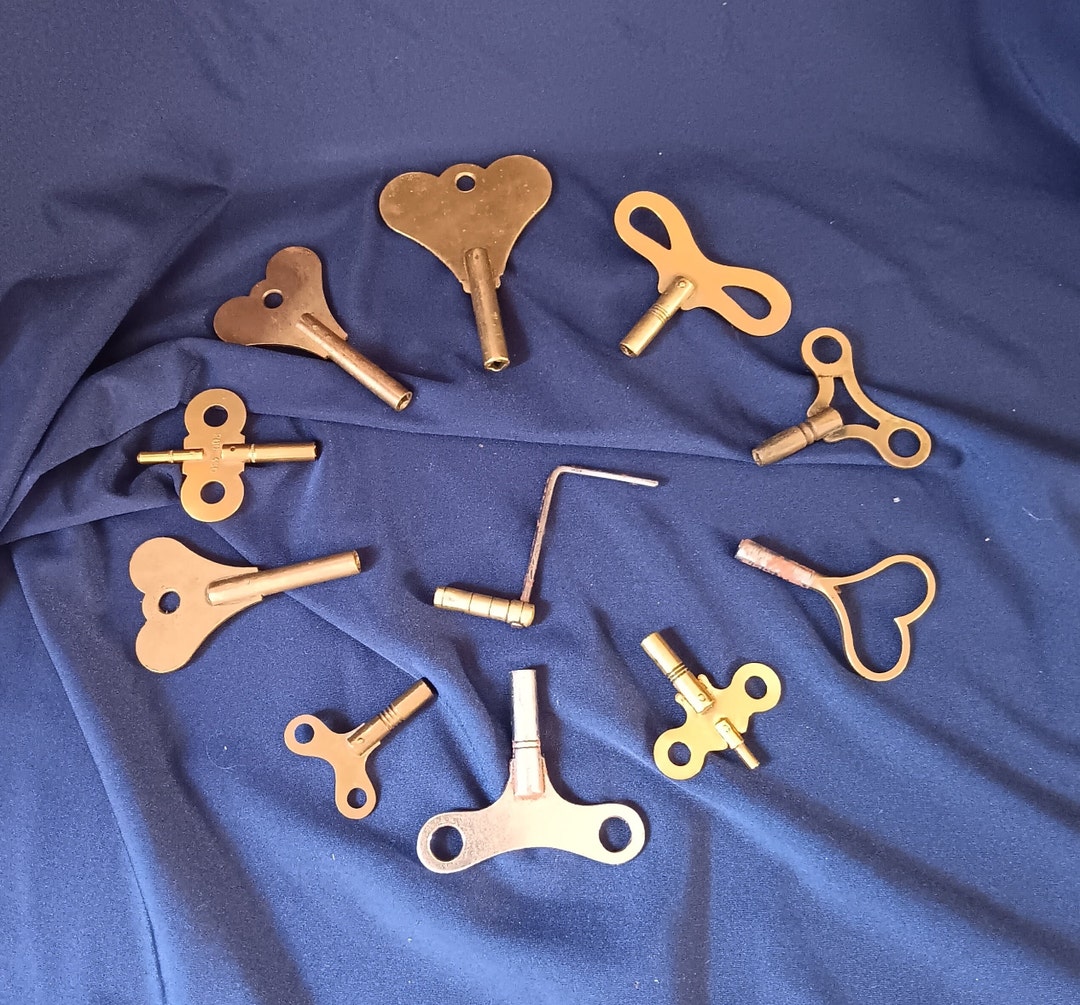 Clock Keys, Vintage Clock Keys, Clock Winder, Antique Keys, Brass Clock ...