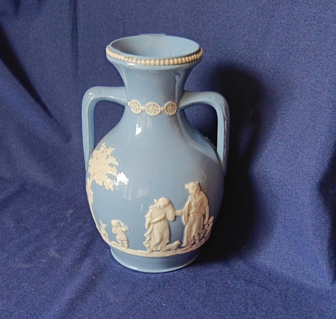 Dudson Hanley, Blue Jasperware, Vintage Vase, Jasper Ware Vase, Vintage ...