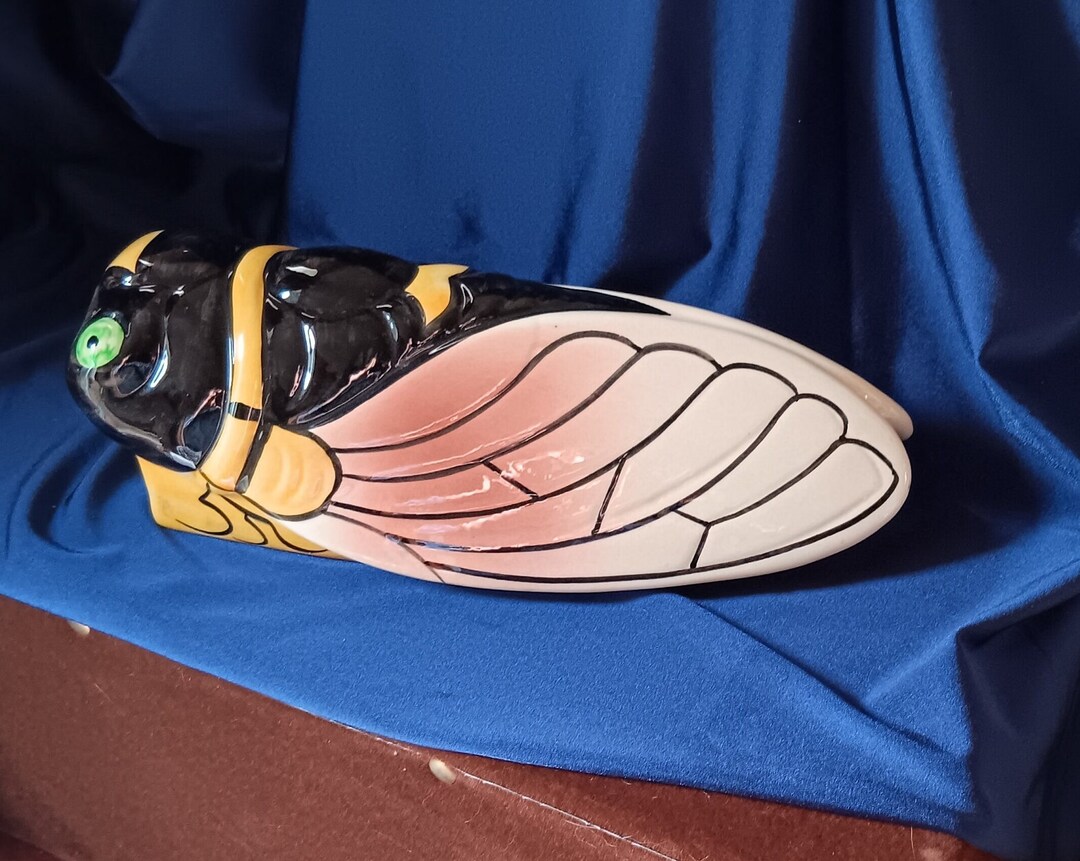 Cicada Wall Pocket, Ceramic Cicada,large Cicada, Wall Vase, Wall ...