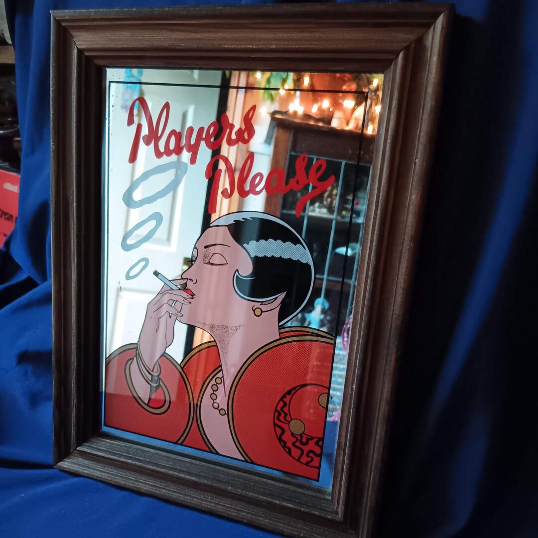 Vintage Mirror, Art Deco Mirror, Player's Please, Advertising Mirror ...