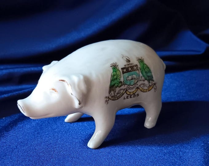 Crested Ware Pig, Pig Figurine, Crested China, Leeds, Yorkshire ...