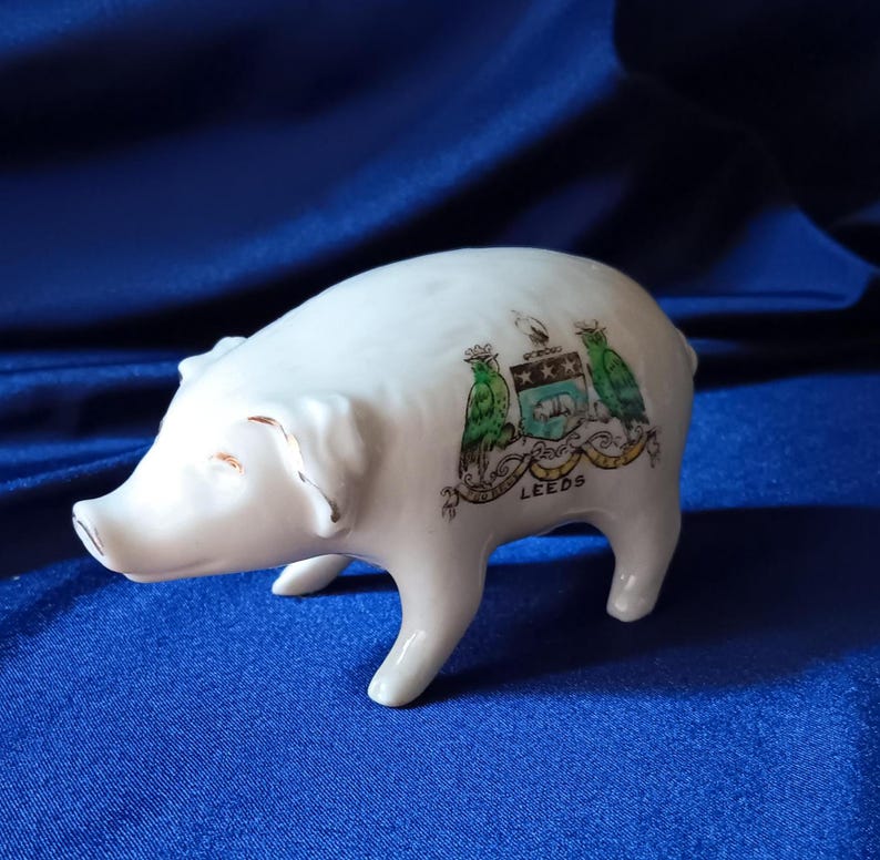 Crested Ware Pig, Pig Figurine, Crested China, Leeds, Yorkshire ...
