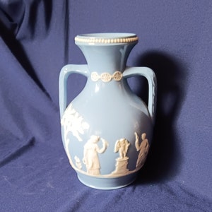 Dudson Hanley, Blue Jasperware, Vintage Vase, Jasper Ware Vase, Vintage ...