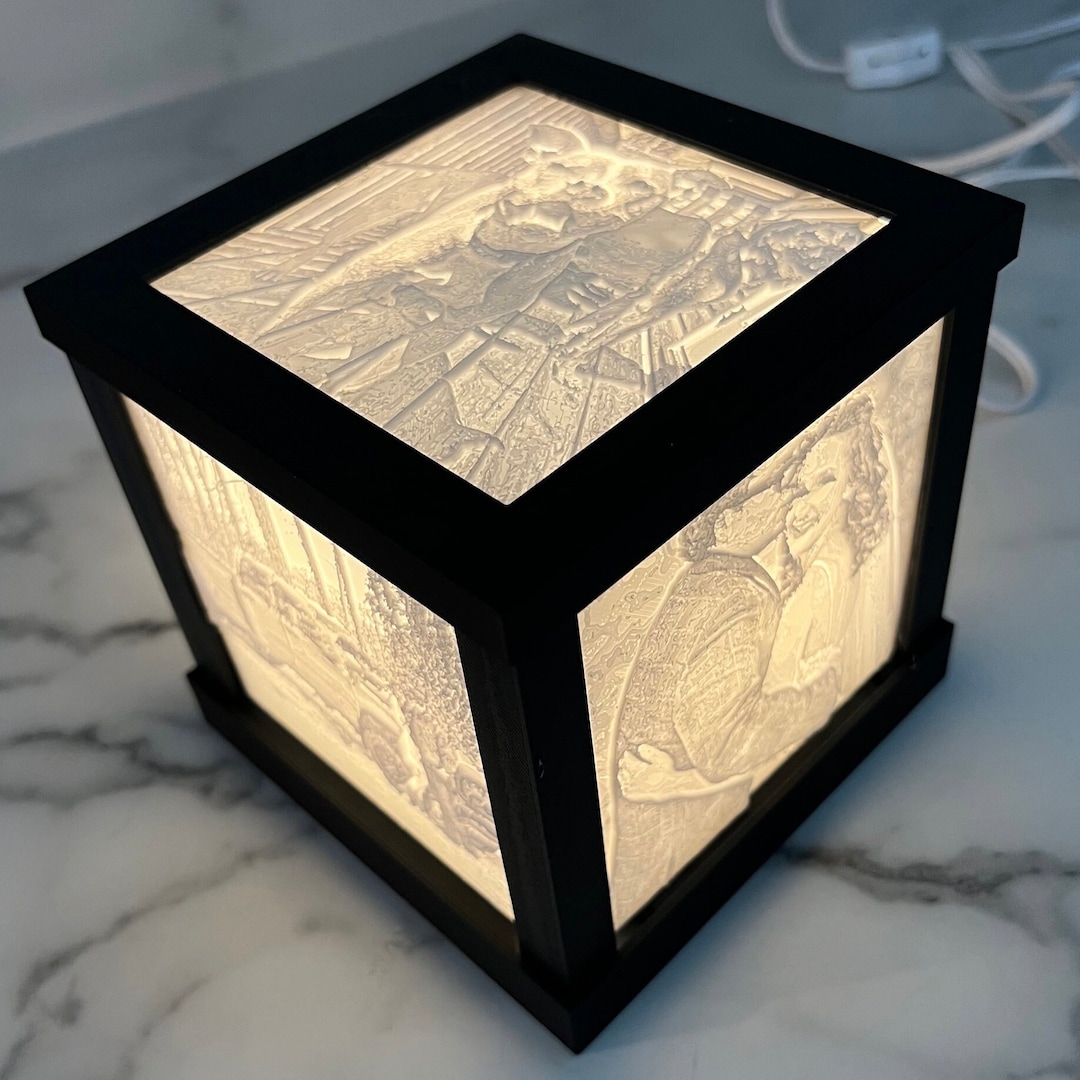 4 Photo Display ~ 3D Printed Lithophane Photo Box - Etsy