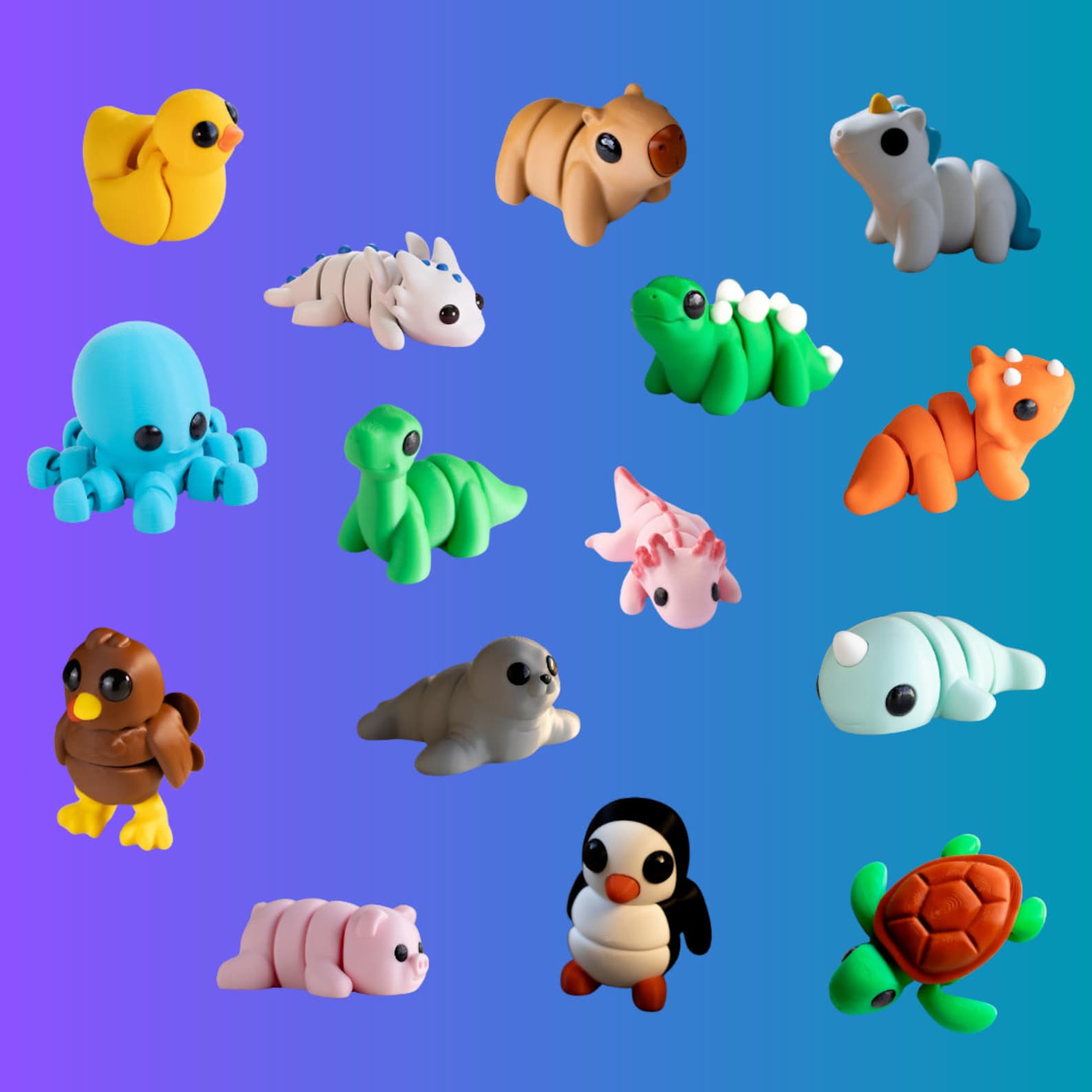 3D Articulating Minis Mini Animals Surprise Packs Custom Packs 3D ...