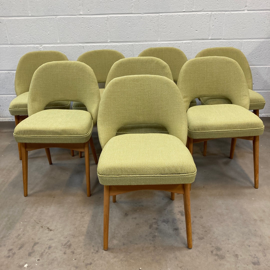 A Rare 1960s Set of 8 'ben' Dining Chairs Reupholstered in a Lovely ...