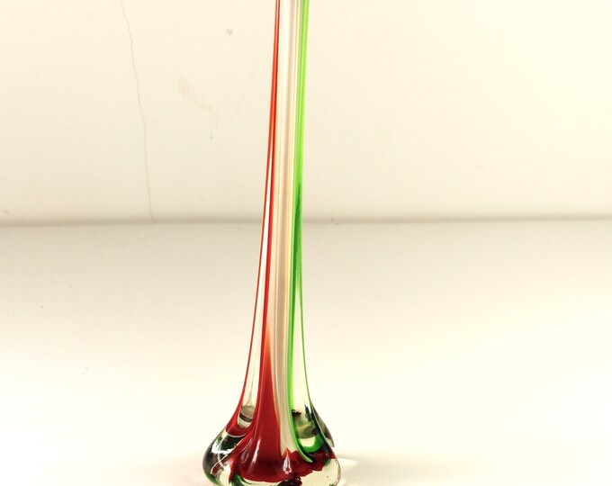 Mid Century Murano Italian Flag Coloured Single Stem Vase - Etsy