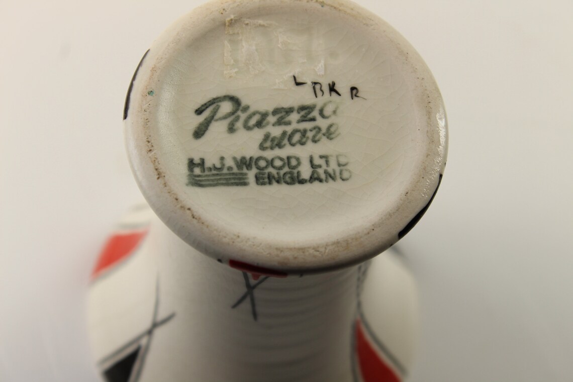 A 1950's H J Wood Ltd Piazza pattern small vase | Etsy