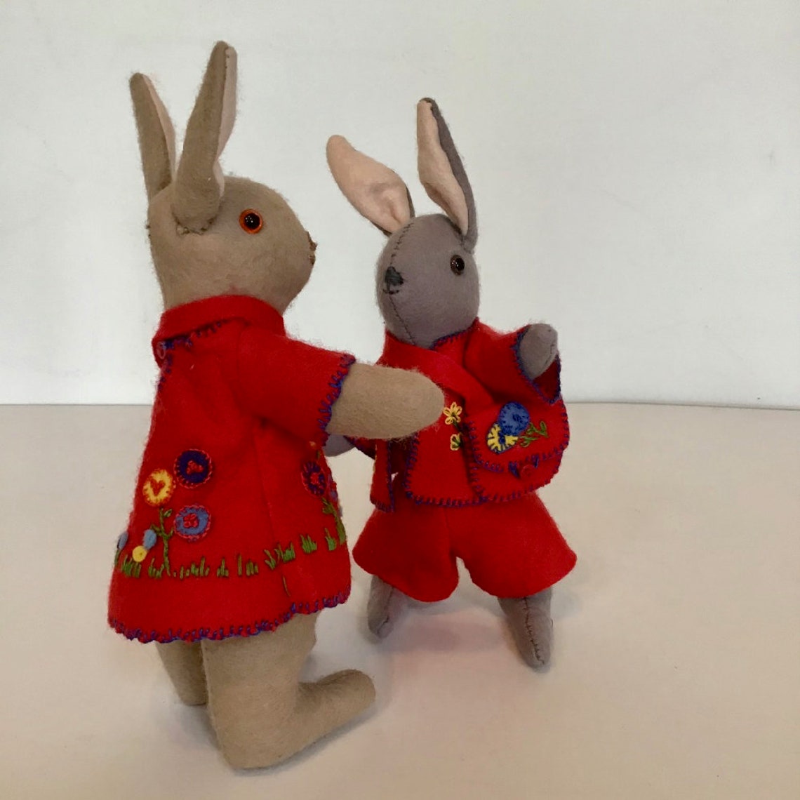 A Traditional Hand-made Female and Male Felt Rabbit Rosie and | Etsy