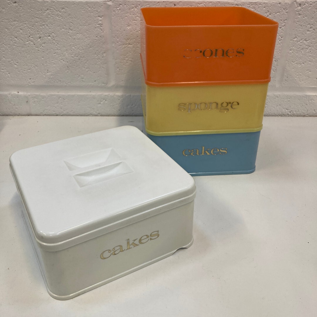 Four 1960s Stacking Cake Box / Bakery Storage Canisters. - Etsy