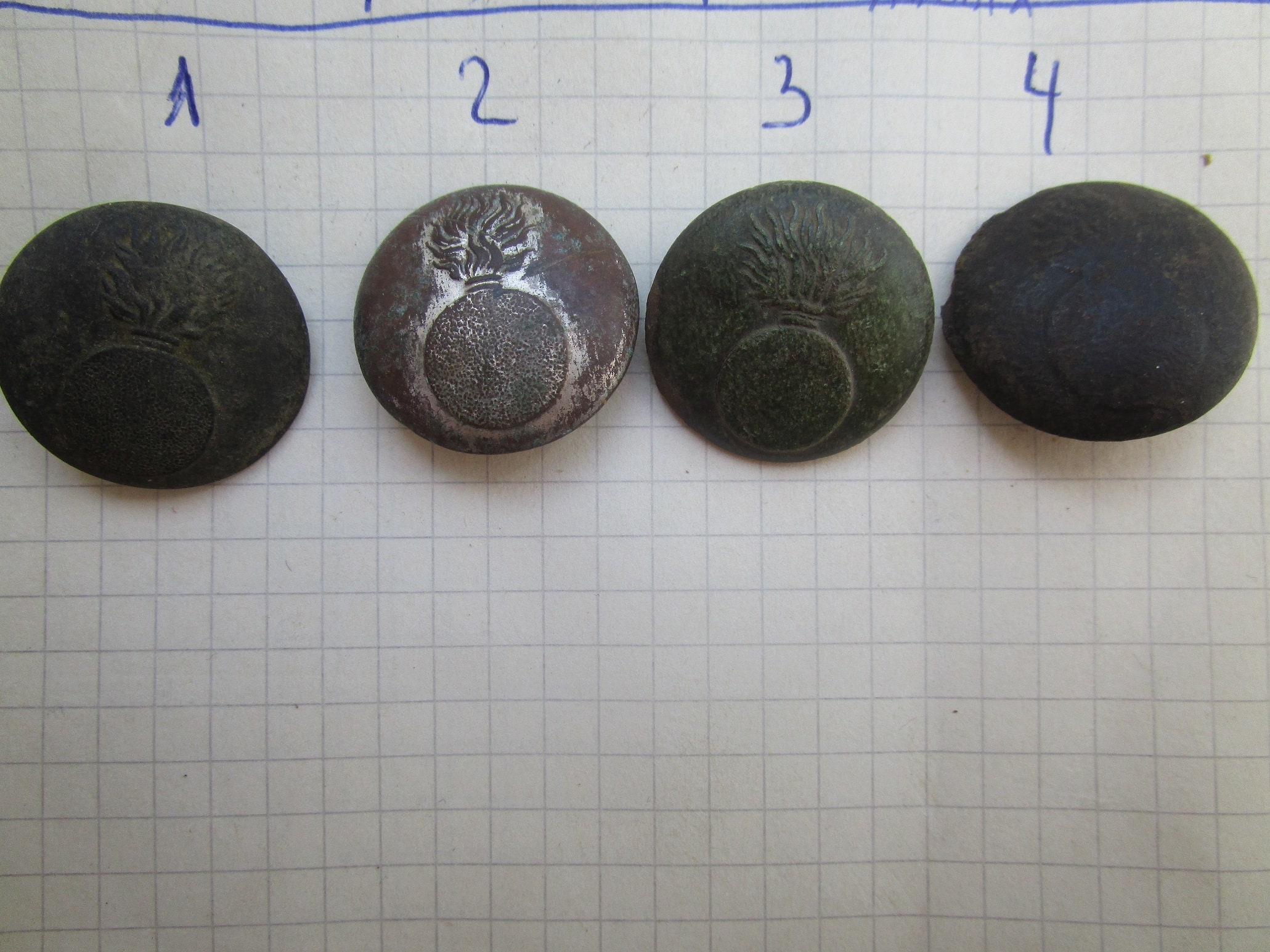 WW1 Russian Empire Military Button Grenade Original Russian Imperial ...