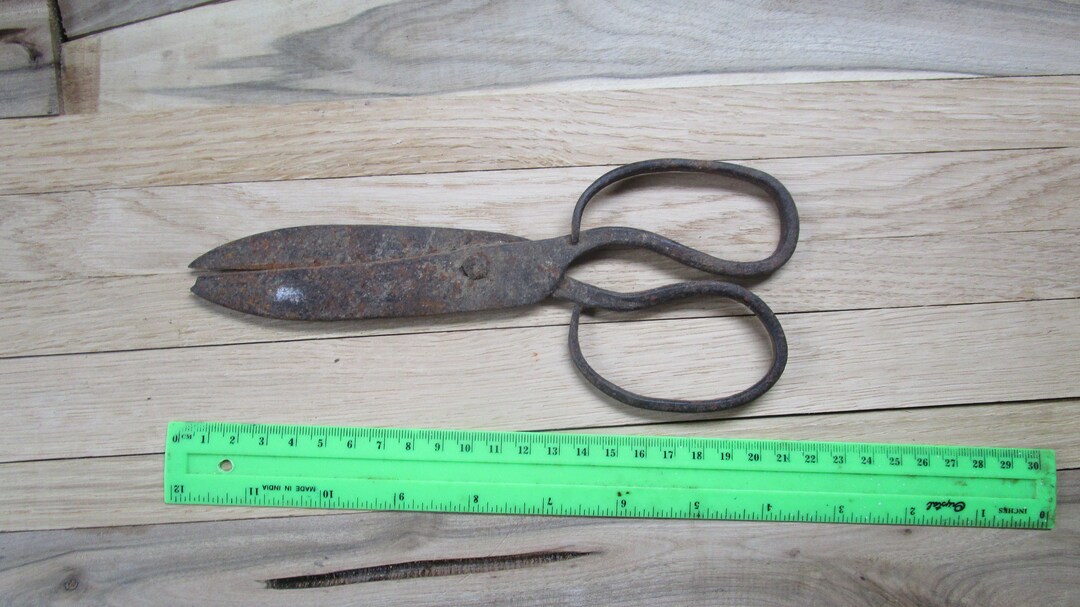 Forged Scissors Vintage Iron Scissors Large Antique Hand Forged Iron ...