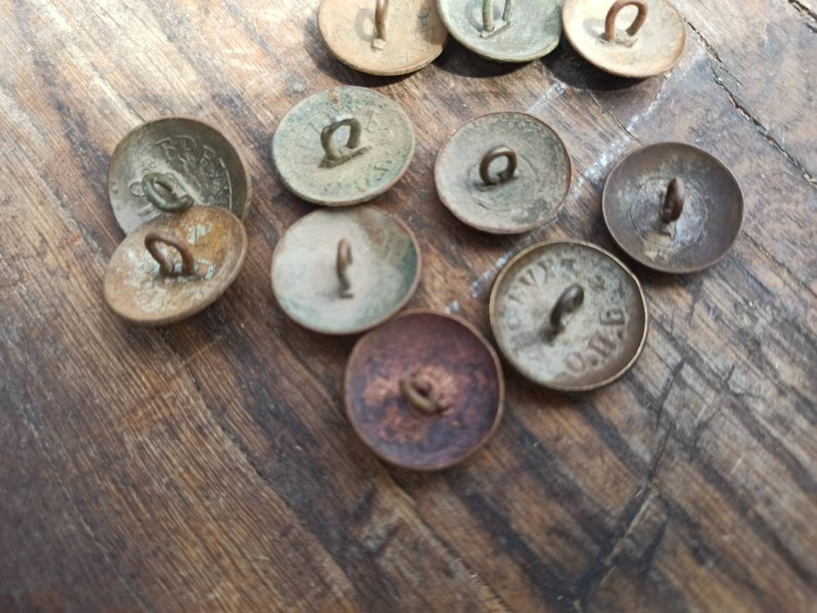 Vintage Number Buttons 5 Bonus Original Military Button of Russian ...