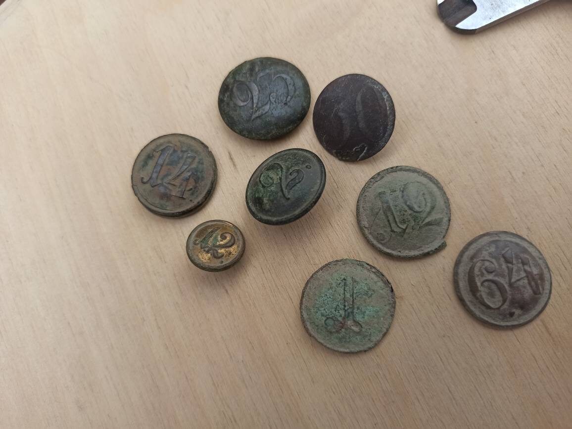 Vintage Number Buttons 5 Bonus Original Military Button of Russian ...