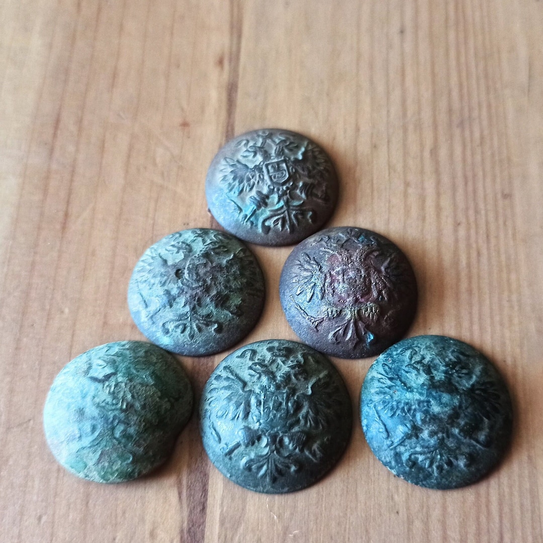 Set of 6 Eagle Buttons of Russian Empire WWI Rare Standard Eagle ...