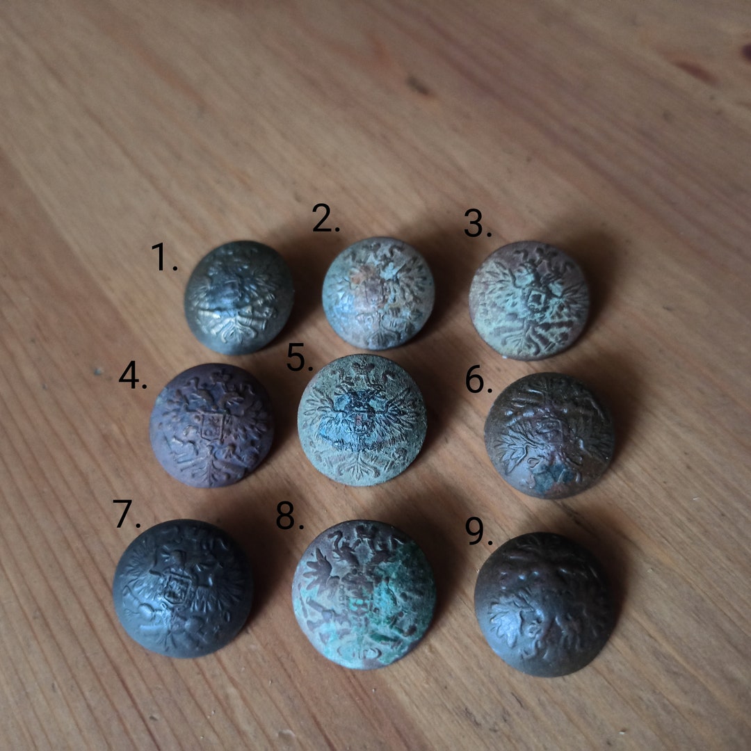 WW1 Russian Empire Military Eagle Buttons With Cannons Original Russian ...