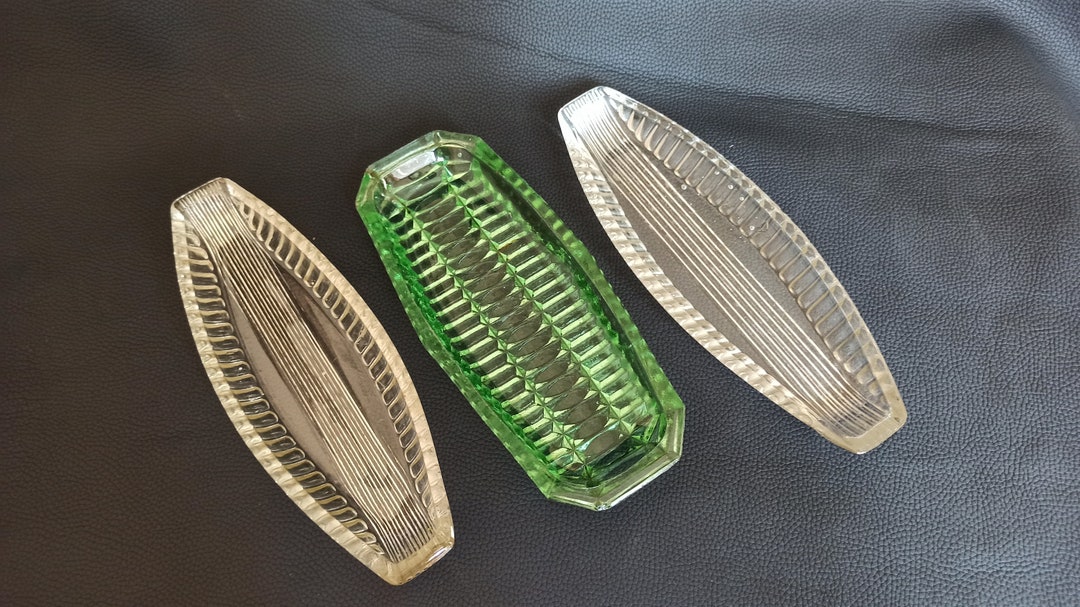Soviet Serving Glass Dishes - Vintage Soviet Dishes - USSR Herring ...