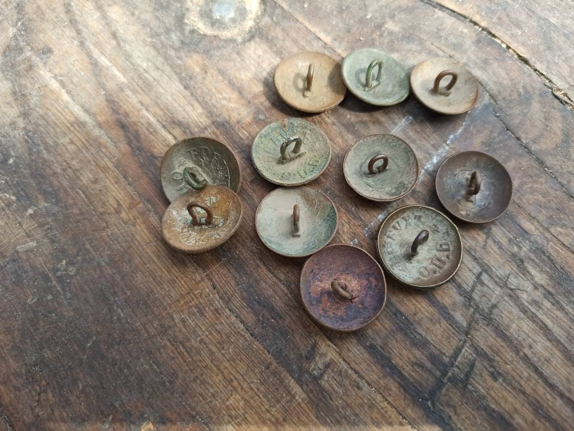 Vintage Number Buttons 5 Bonus Original Military Button of Russian ...