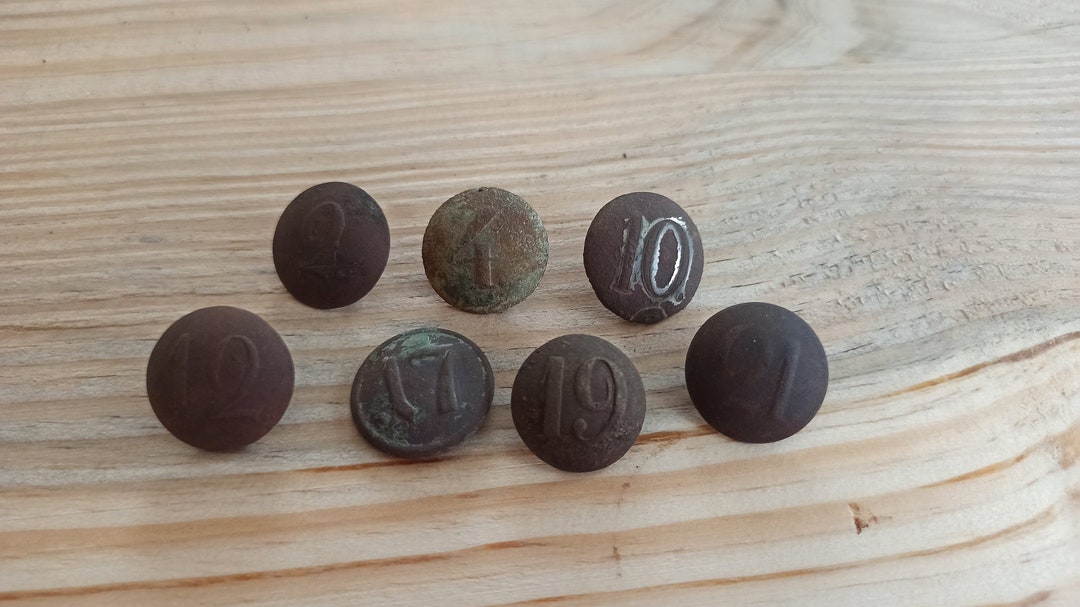 Set of 7 Original Russian Empire Military Buttons With Numbers - Etsy