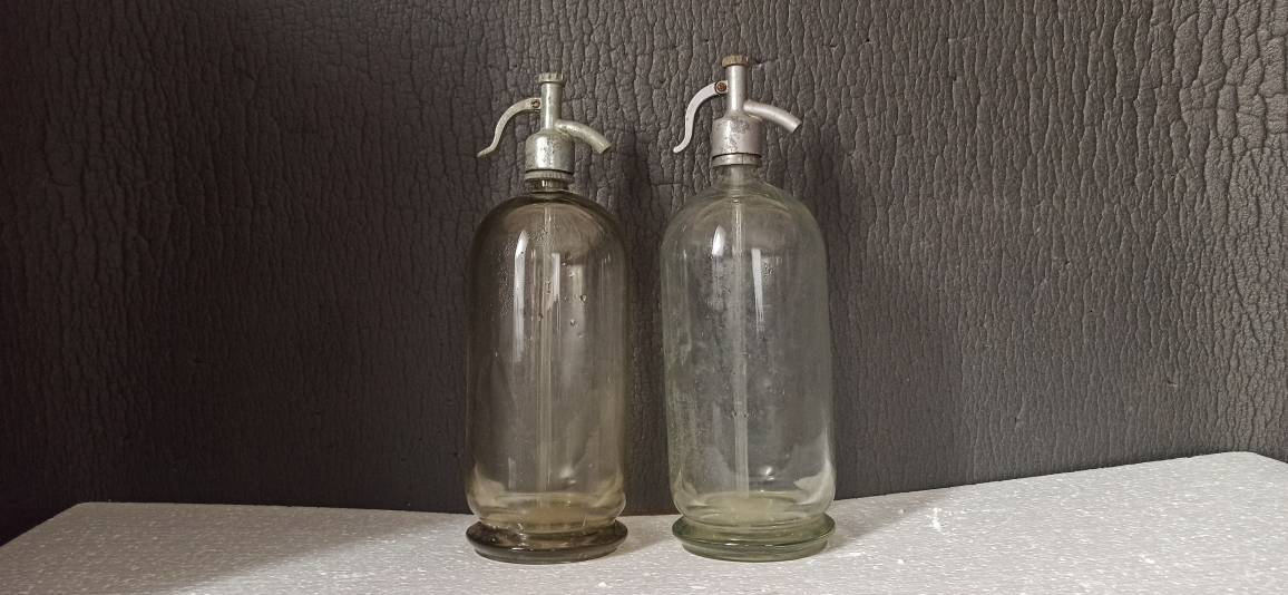 Vintage Soviet Soda Syphon Retro Seltzer Bottle Antique Glass Soda ...