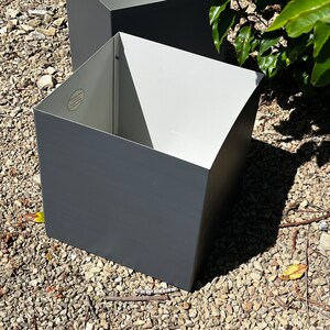 Pair of Cubes Grey Smooth Finish Handmade Metal Garden - Etsy UK