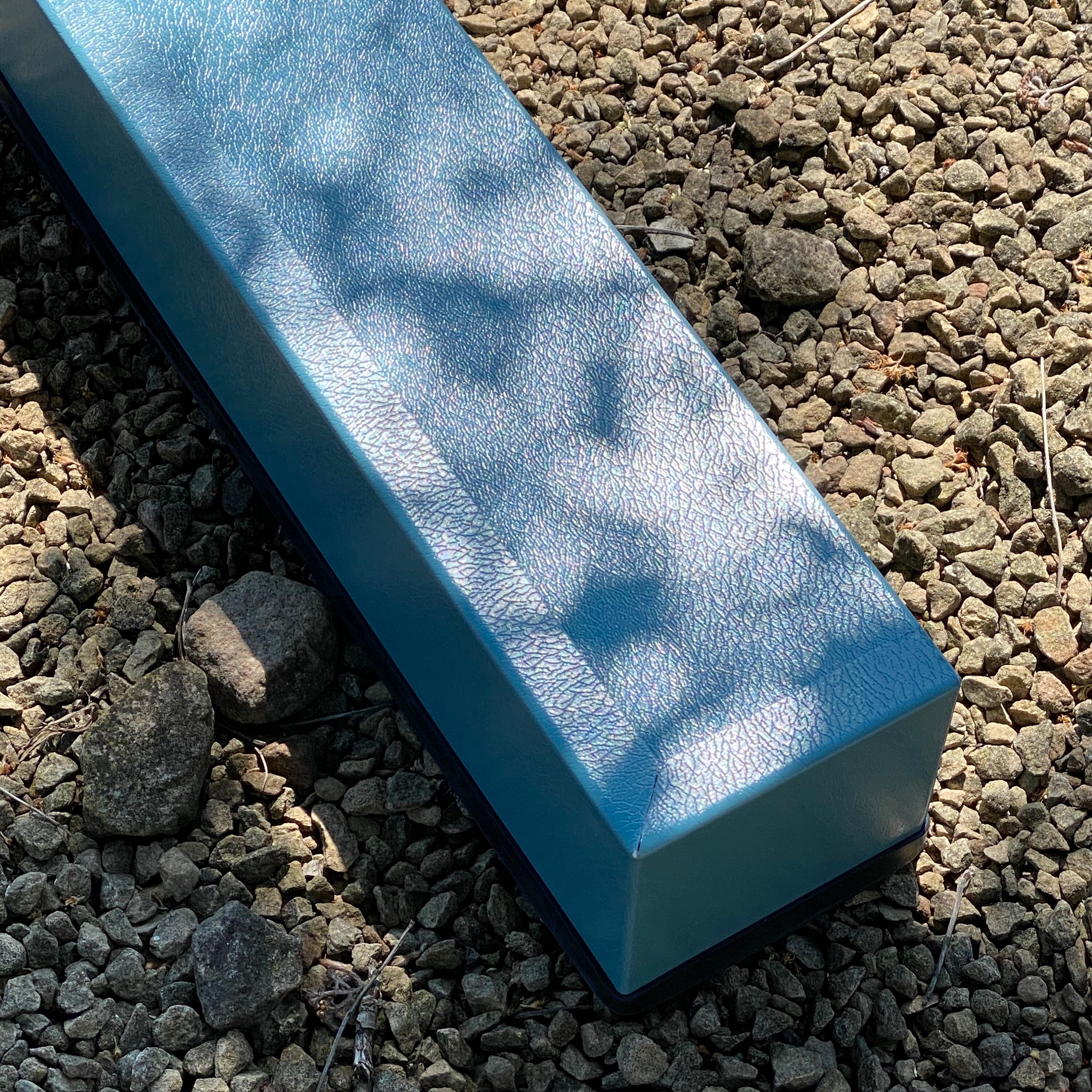 40cm Long Blue Window Box Style Handmade Metal Planter, with Rubber ...