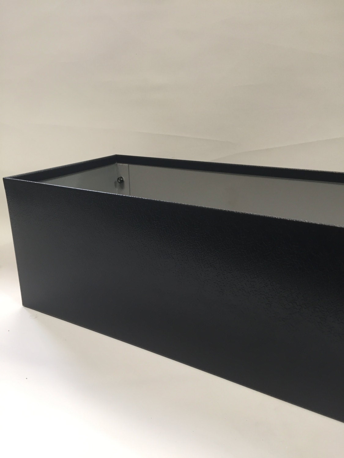 57cm Long Window Box Style Handmade Metal Planter, Black Coated Metal ...
