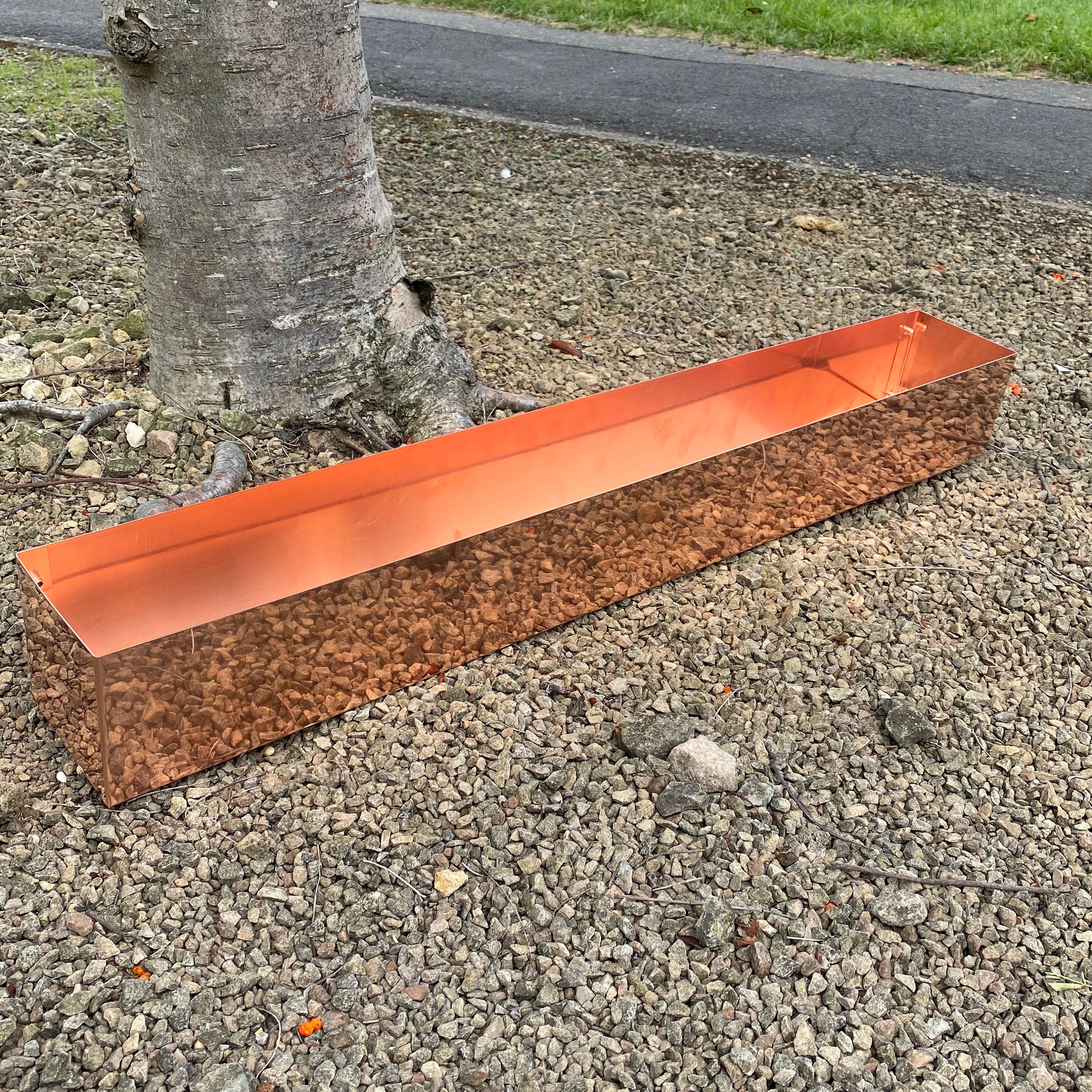 950mm Long Solid Copper Window Box Style Handmade Metal Planter from ...