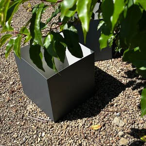 Pair of Cubes Grey Smooth Finish Handmade Metal Garden - Etsy UK