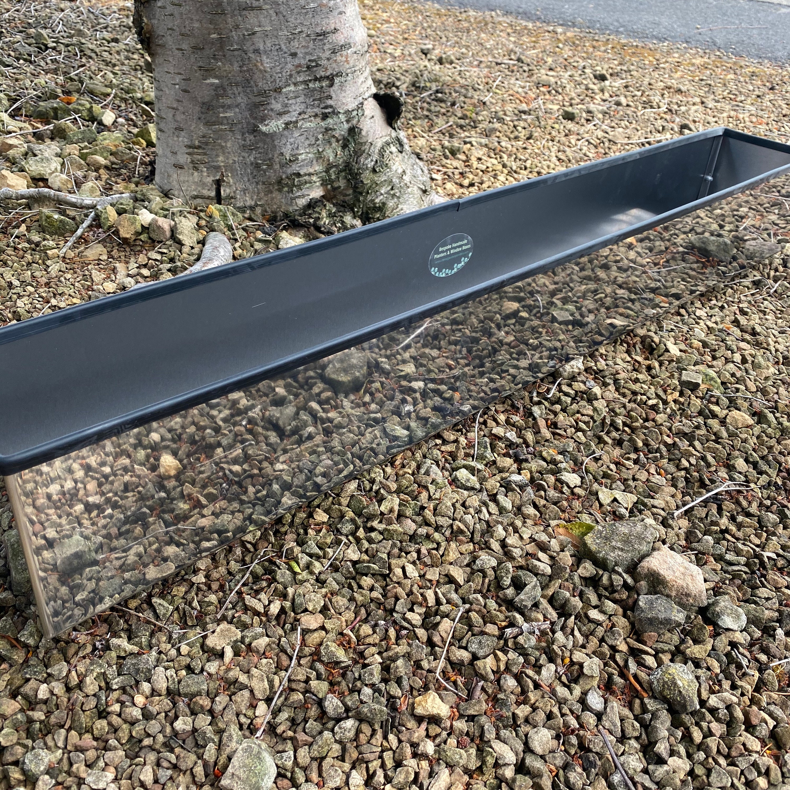 94.5cm Stainless Steel Mirror effect Window Box Style Handmade Metal ...