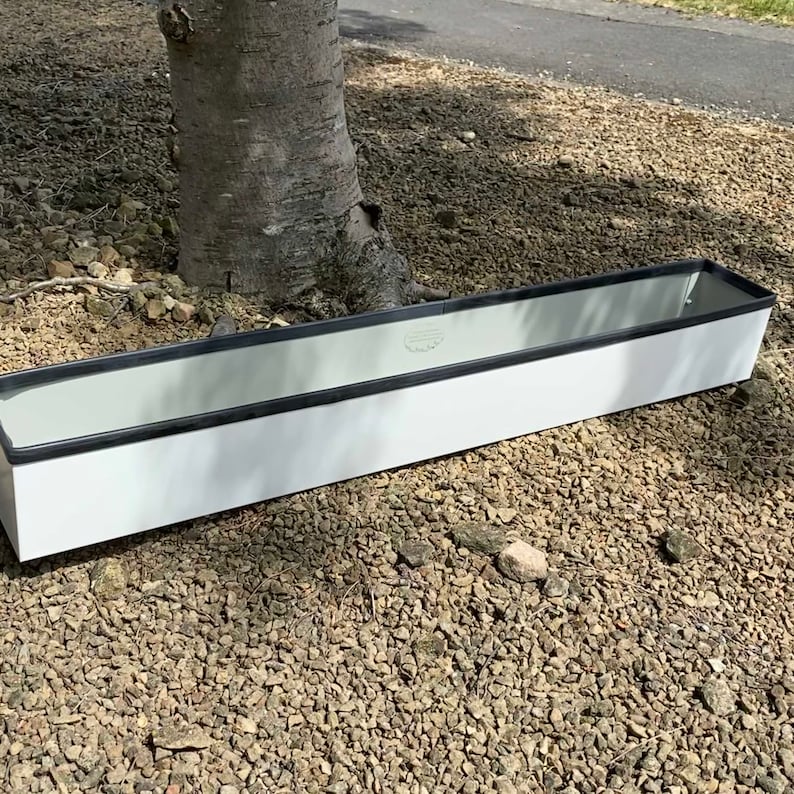 Long White Window Box Style Handmade Metal Planter with | Etsy