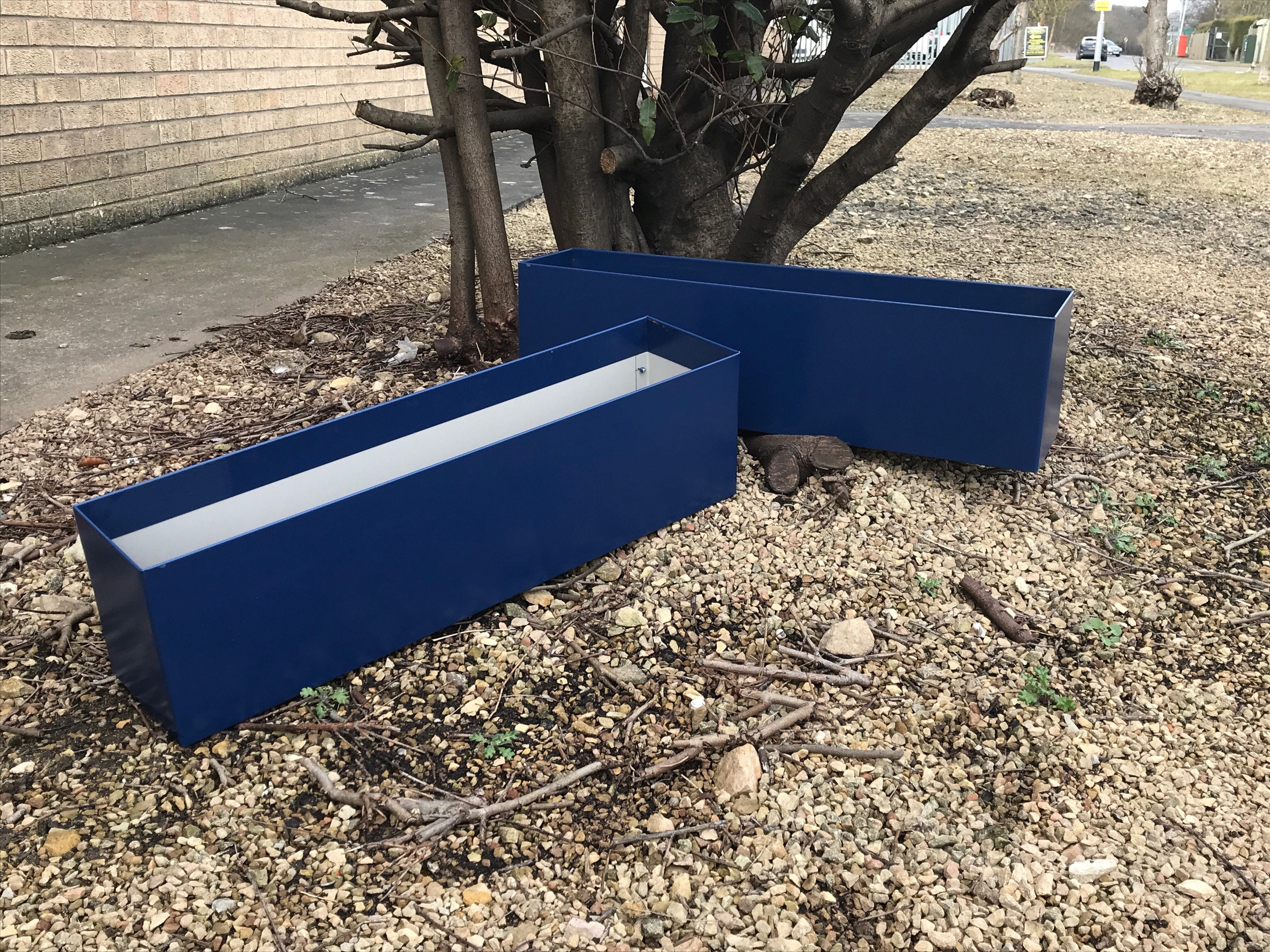 75cm Long Window Box Style Handmade Metal Planter, Sargasso Blue HPS200 ...