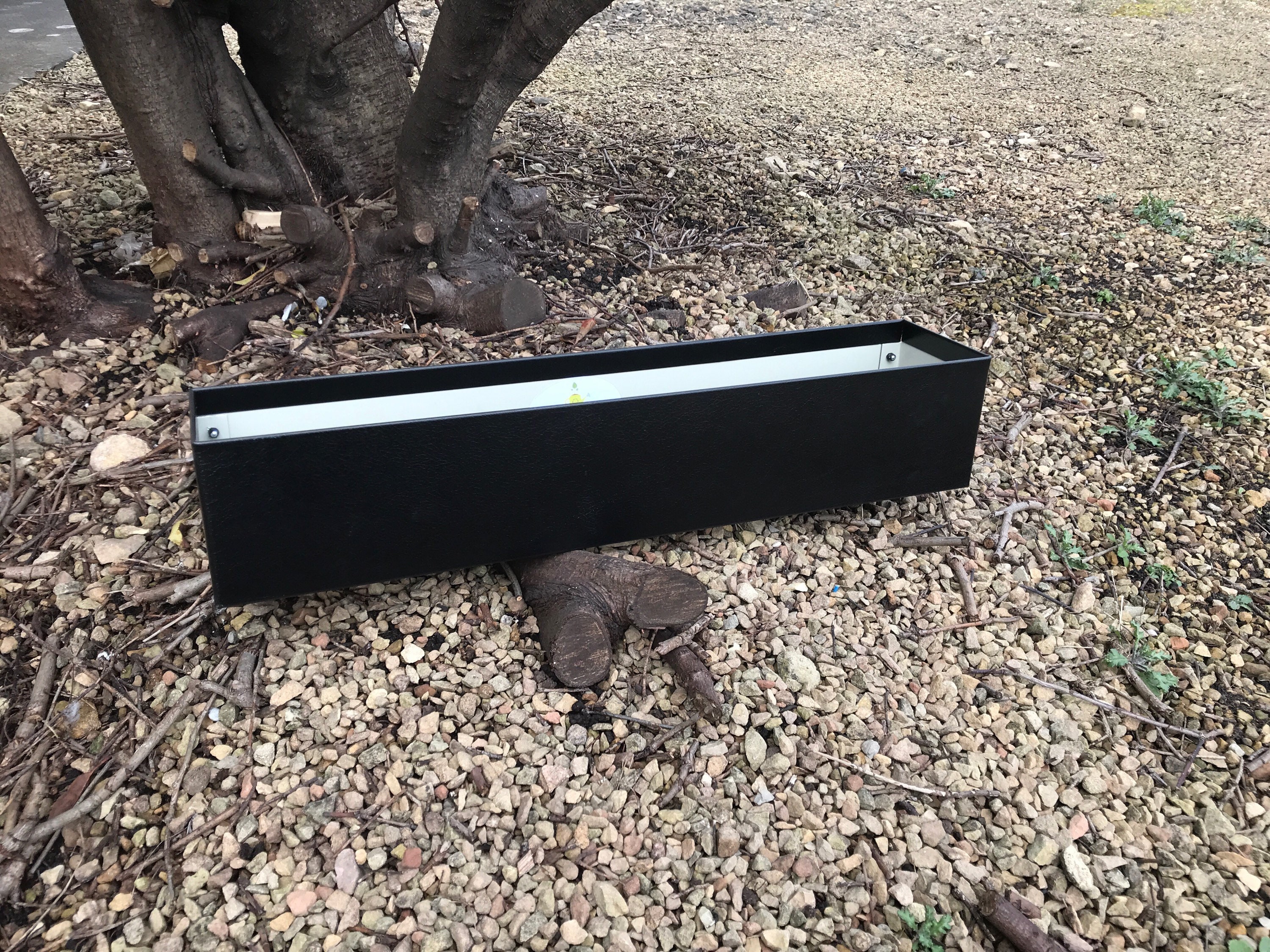 55cm Long Window Box Style Handmade Metal Planter, Black Coated Metal ...