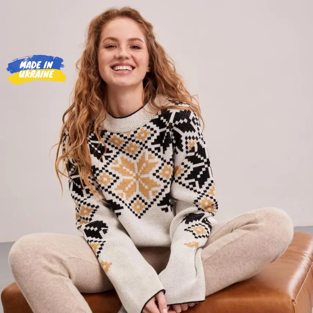 Knitted Jumper in Ukrainian Ethno Style, Ukrainian Store, Made in ...