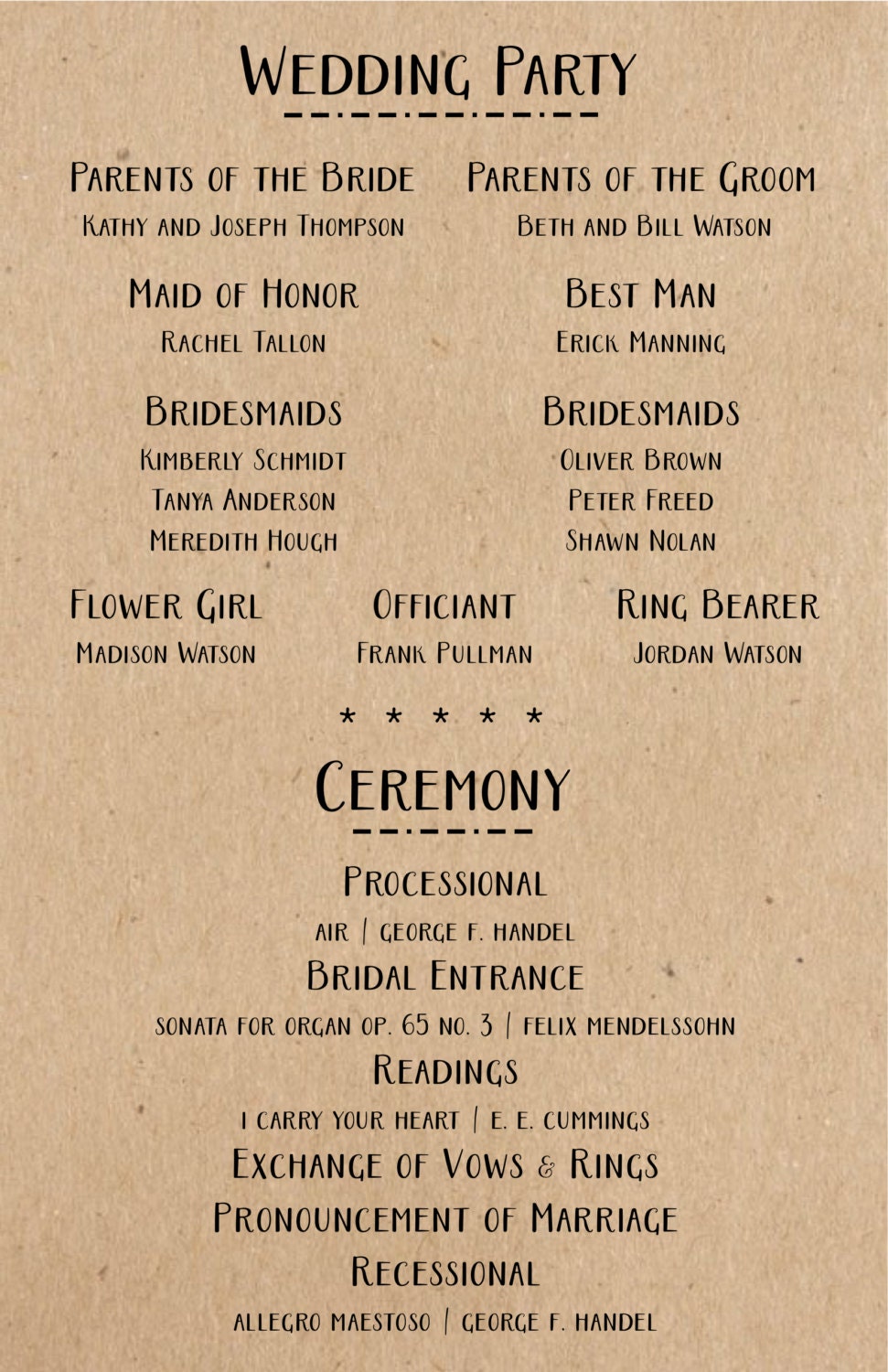 Wedding Program With Timeline Customized & Printable Digital Download ...