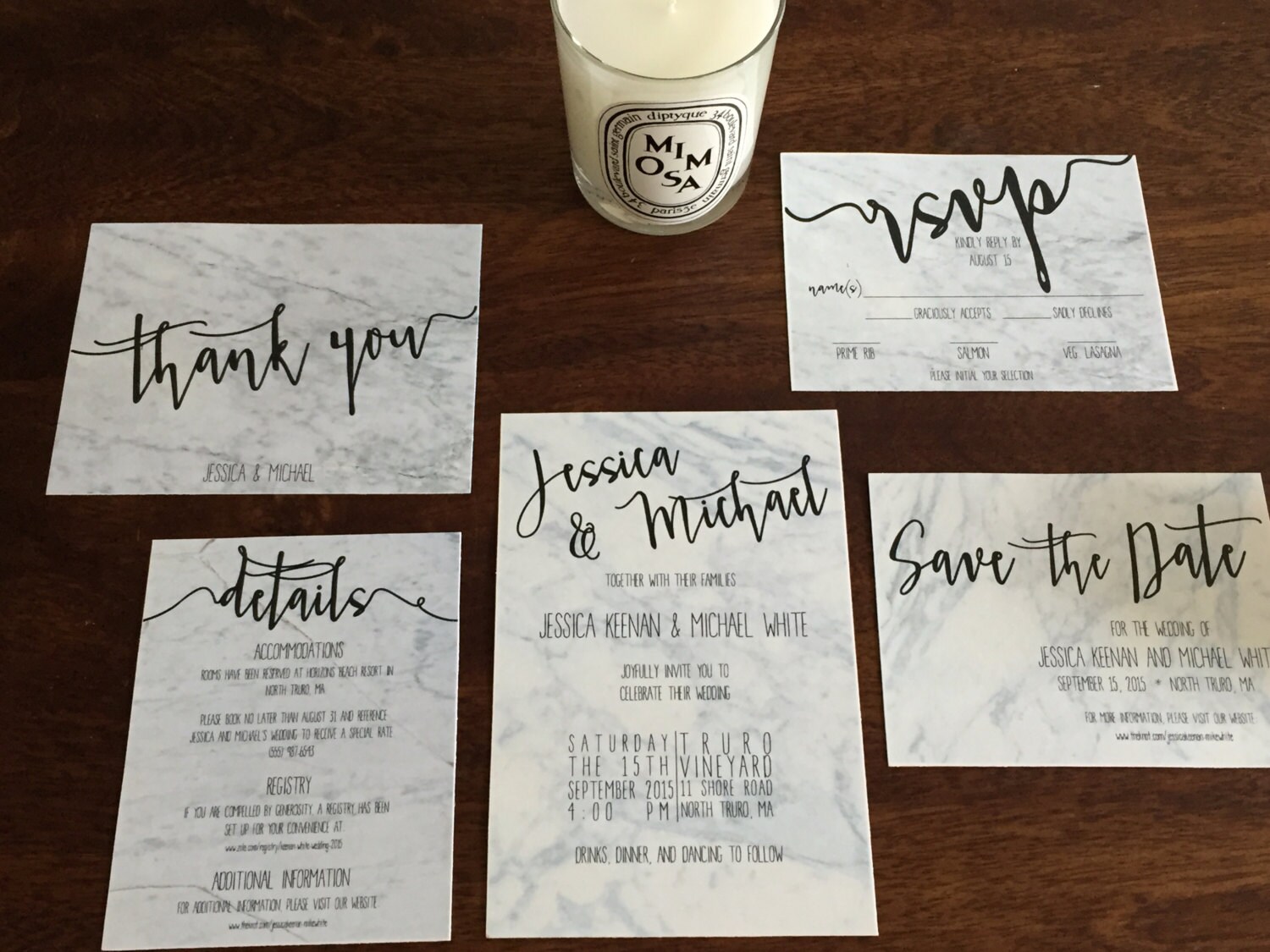 Marble Script Wedding Invitation Suite & Save the Date - Etsy