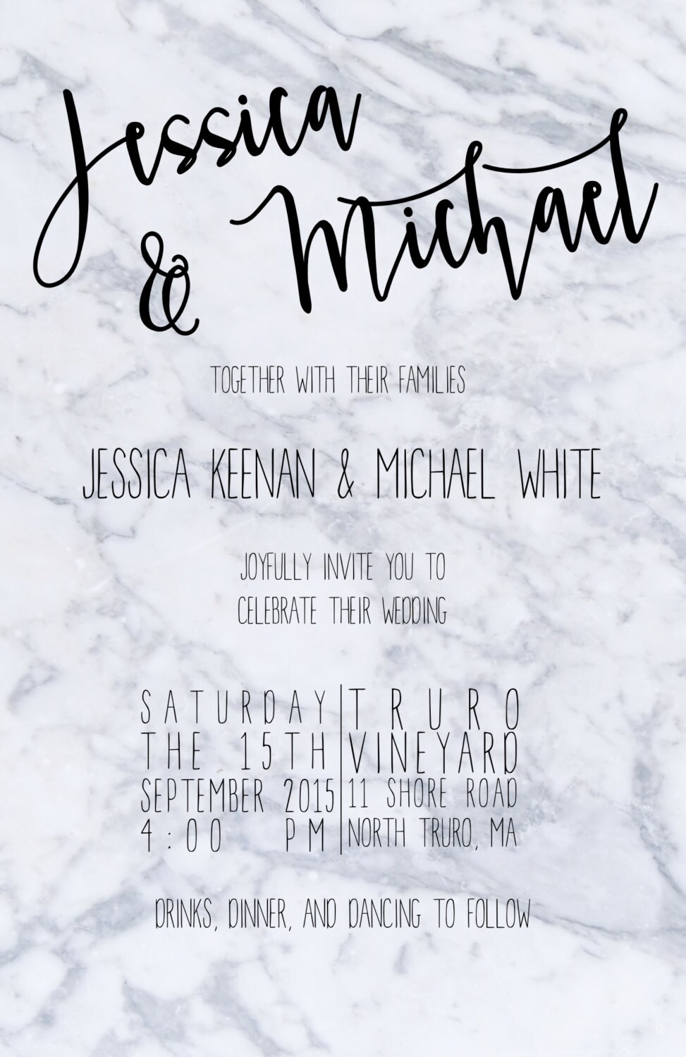 Marble Script Wedding Invitation Suite & Save the Date - Etsy