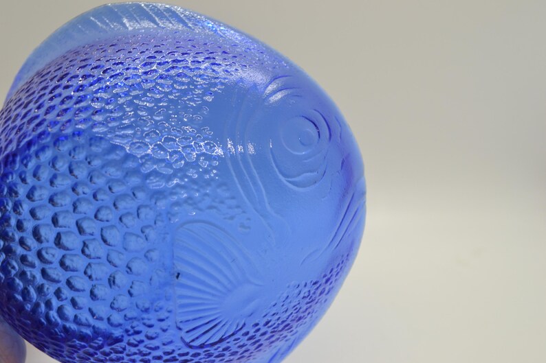 Vintage 1950s Arcoroc Cobalt Blue Glass Fish Bowl French Glassware - Etsy