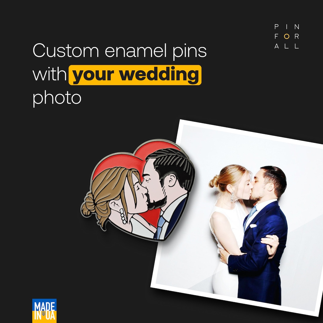 Wedding Enamel Pins - Bride and Groom Enamel Pins - Wedding Custom Pins ...