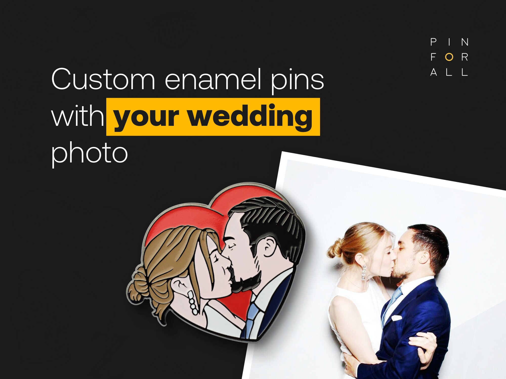 Wedding enamel pins Bride and groom enamel pins Wedding | Etsy