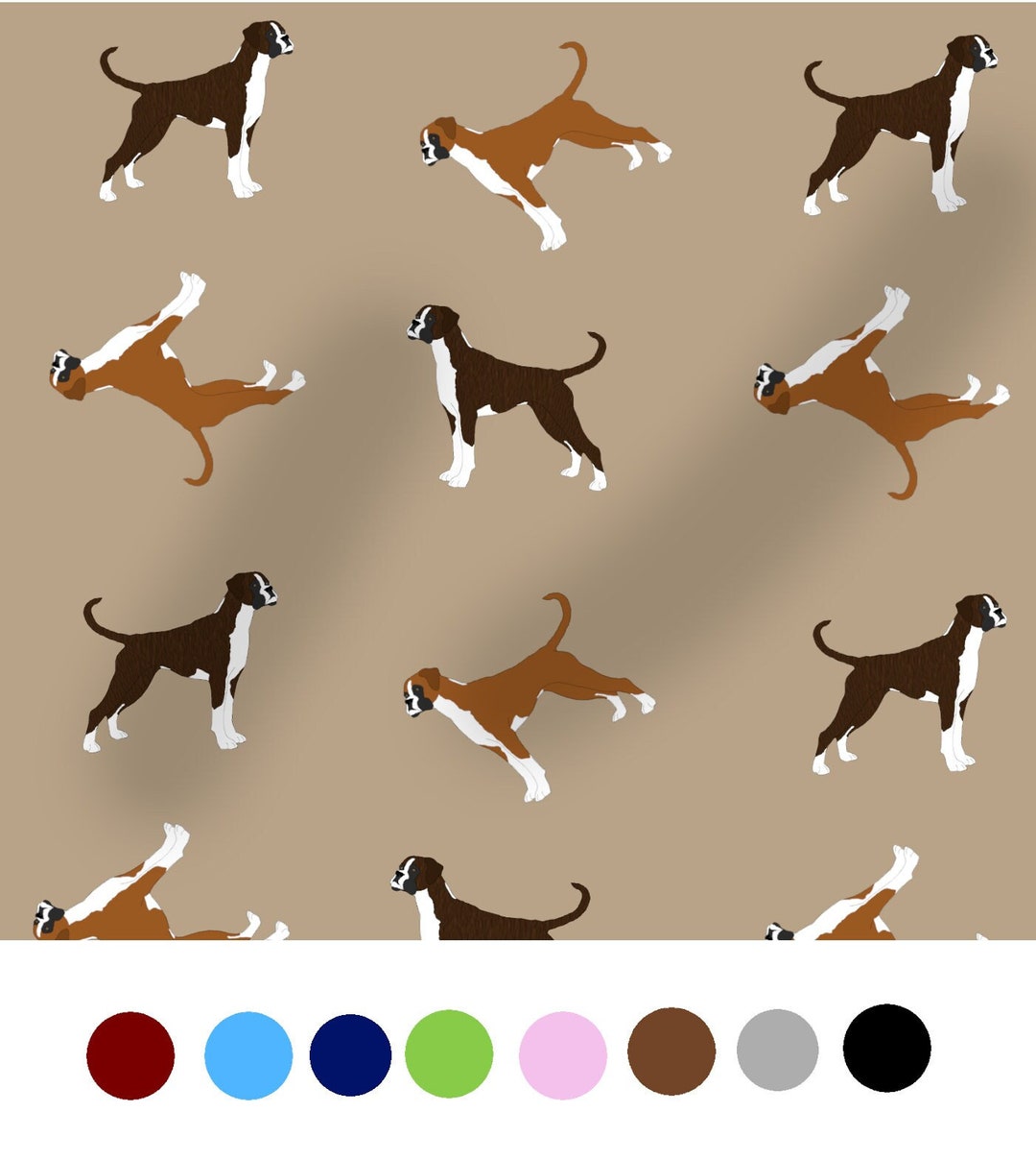 Boxer Dog Pattern Fabric, Dog Fabric, 100% Cotton, Dogs, Washable ...