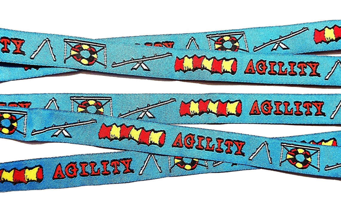 Agility Dog Ribbon Blue 16mm Wide Woven Jacquard Ribbon - Etsy