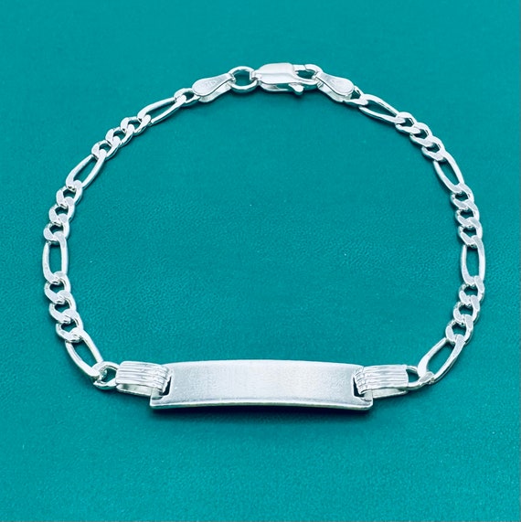 Brand New Baby id Bracelet Figaro Sterling Silver 925 Unisex 6 inch Etsy