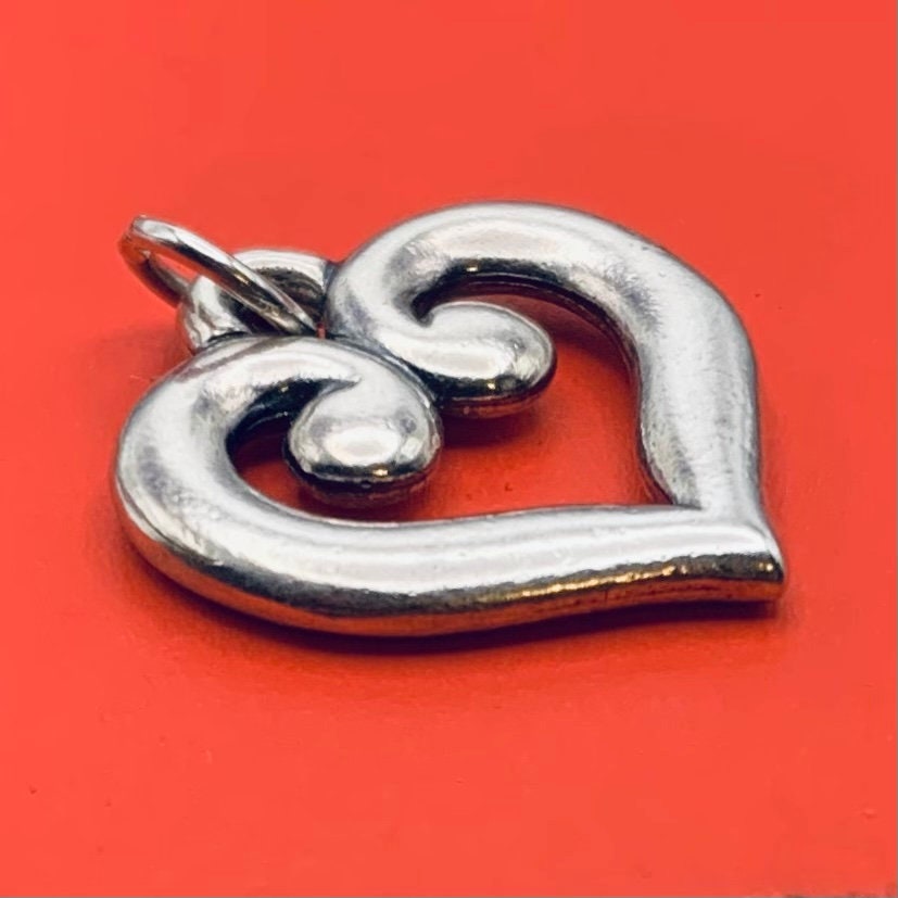 Retired James Avery Sterling Silver 925 Love Scroll Heart Charm or ...