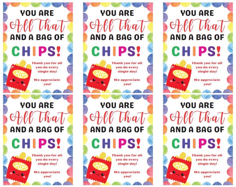 Flyer and Tag Set- All That and a Bag of Chips - Etsy