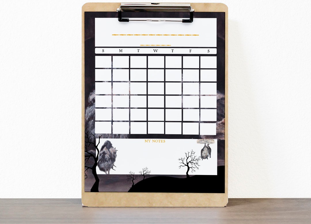Undated Calendar, Printable, Fall Calendar, Monthly Planner for Autumn ...