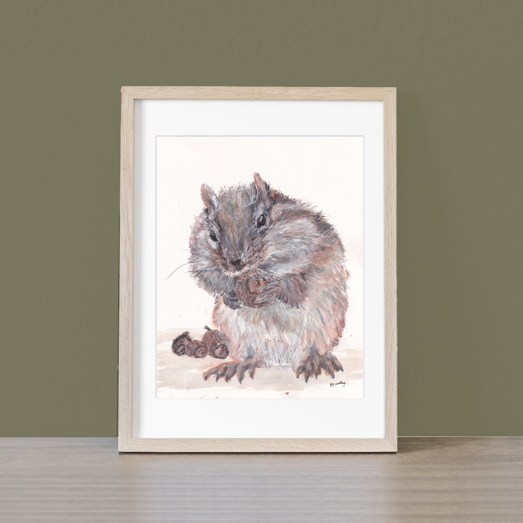 Original Watercolor Painting: Juniper the Whimsical Woodland Chipmunk ...