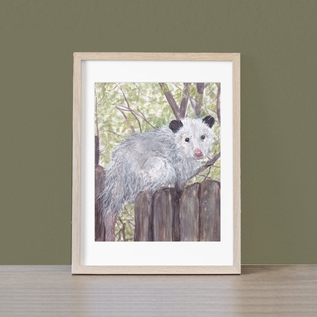 Opossum Giclee Print, Wall Art Decor, Woodland Watercolor - Etsy