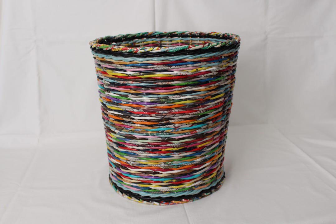 Newspaper Wastebasket, Large, Colorful - Etsy