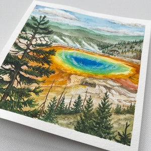 Yellowstone National Park Watercolor Print - Etsy